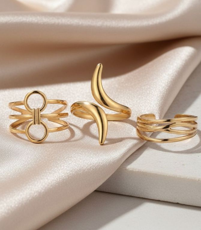 Set de anillos dorados